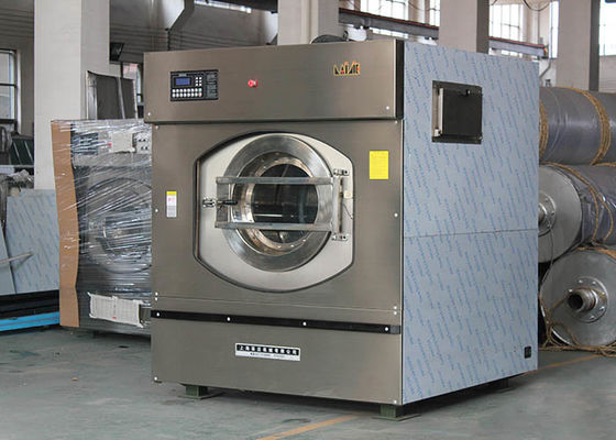 100kg Front Loading Commercial Laundromat Equipment / Hotel Laundry ...